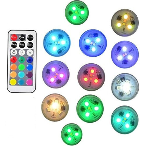 Outdoor 12pcs Remote Control RGB Submersible Light Underwater Night ...