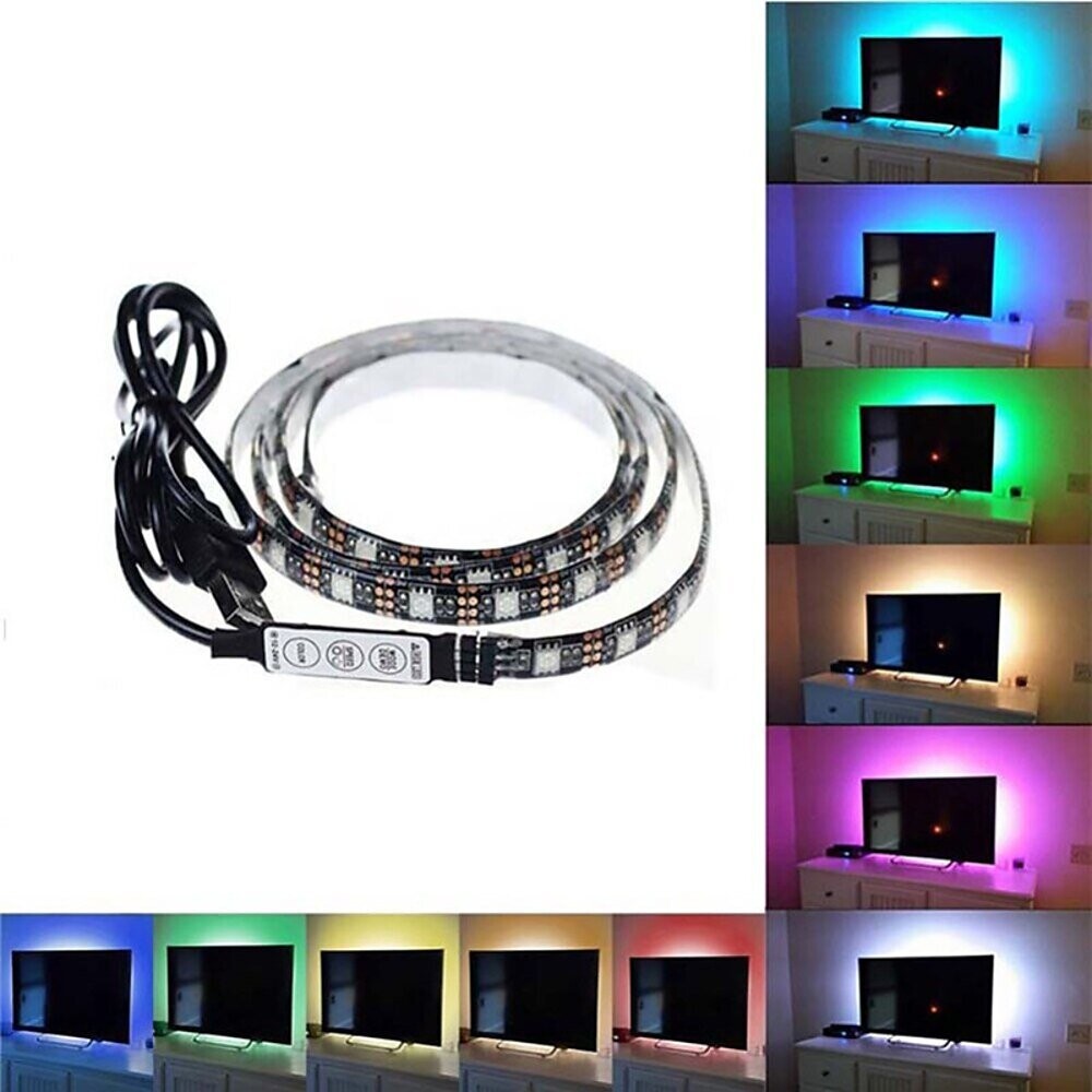 USB LED Strip Lights 1~5m 3.3~16.4ft SMD 5050 RGB Color Changing DC5V ...