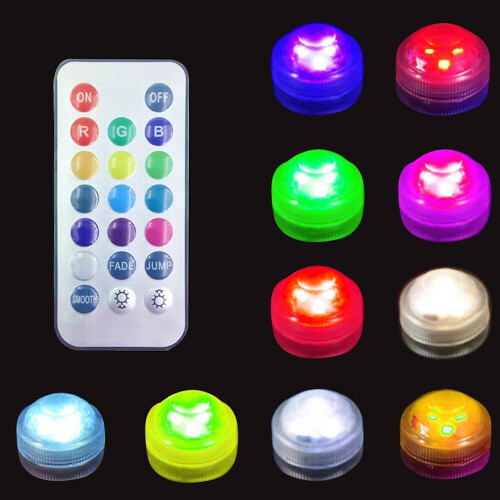 12pcs Underwater Submersible LED Pool Light Waterproof with Remote ...