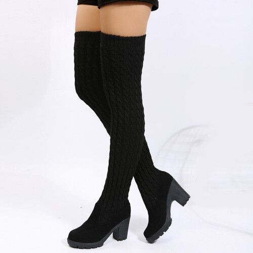 Women Boots Autumn Winter Ladies Flat Bottom Boots Shoes Over The Knee ...