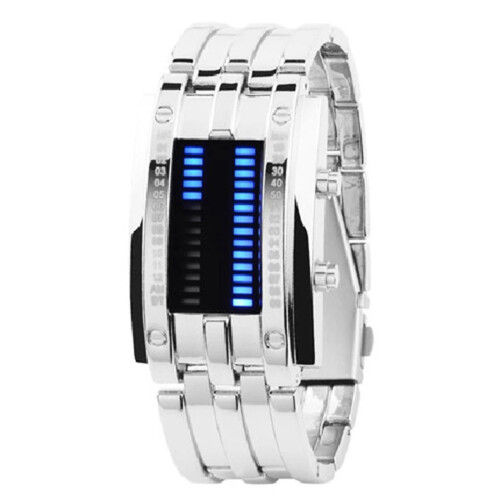 Binary LED Digital Quartz Wrist Band Matching Watch for Couple Creative ...