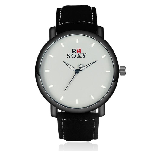 SOXY Wrist Watch Male Quartz Watch Items Big Face Boys Leather Watches ...