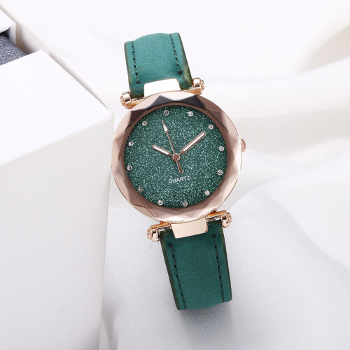 Quartz Star Ladies Sky Leather Retro Fashionable Watch Diamond Strap ...