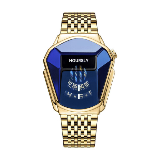 HOURSLY Men s Wrist Watch Stainless Steel Technology Quartz Watch For Men Relogio Masculino