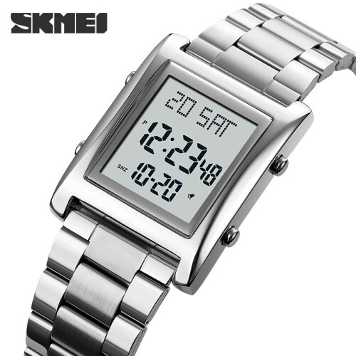 Montre Homme Casual Sport Watch Men Stainless Steel Strap LED Display Watches 3Bar Waterproof Digital Watch reloj hombre