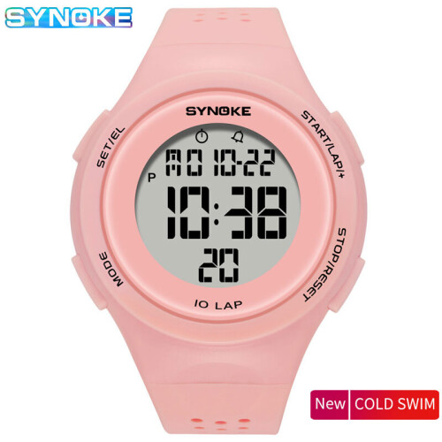 SYNOKE Ladies Digital Watch LED Swim Waterproof Male Clock Chronograph ...