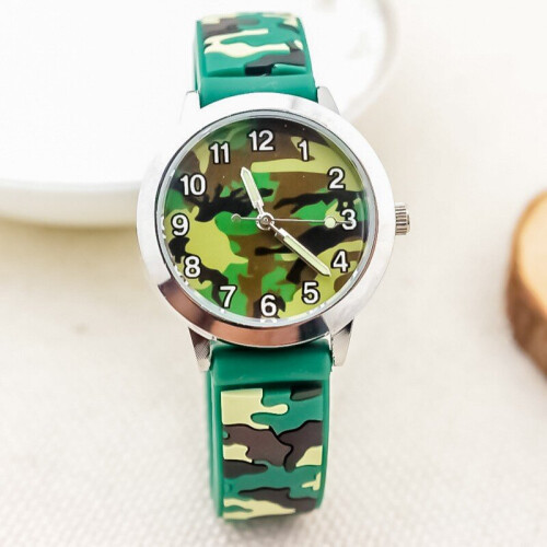 3D Cartoon Camouflage Silicone Kids Watch Children Girls Boys Students ...