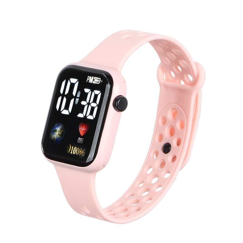 Student Electronic Wrist Watch LED Digital Sport Watch Luminous Square ...