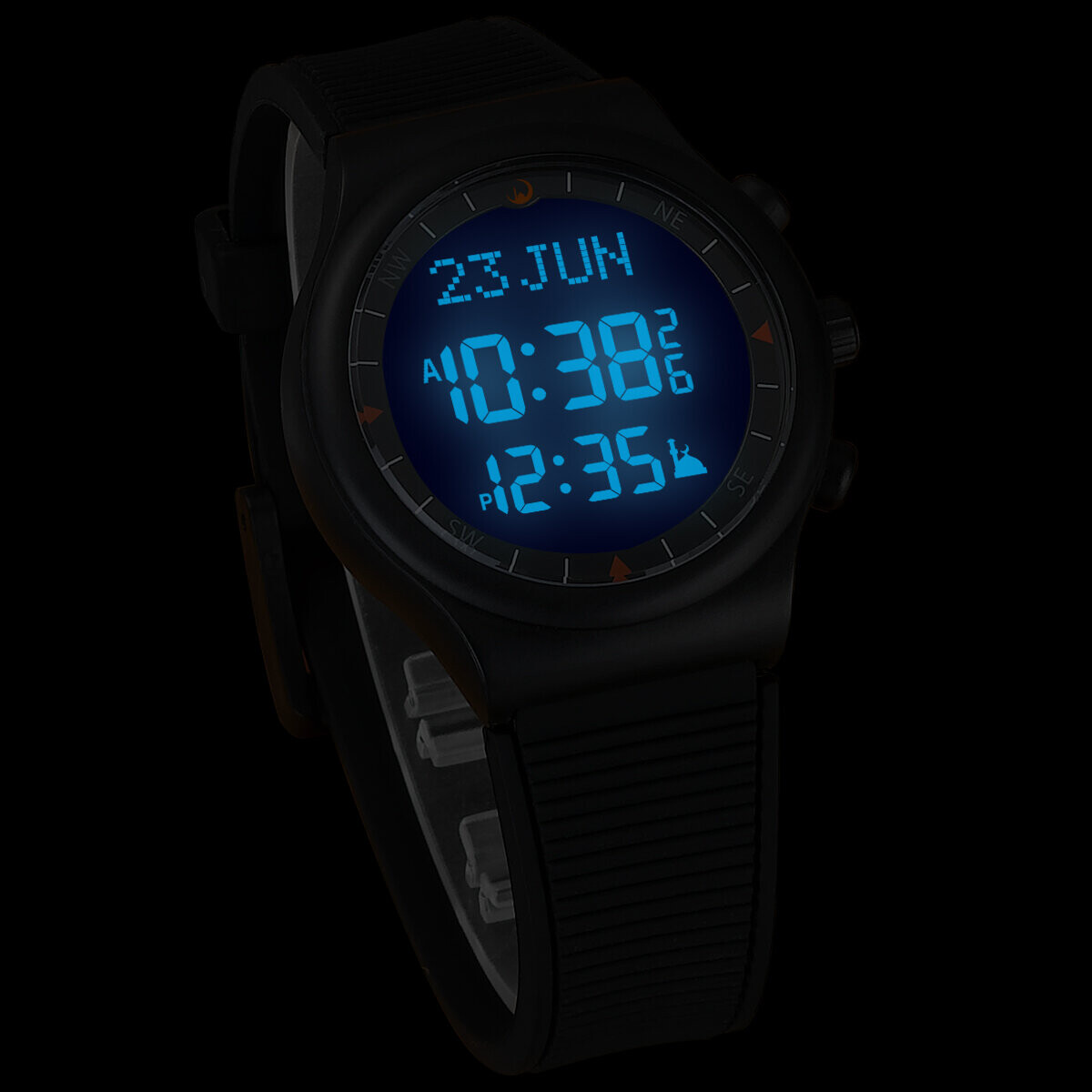 Azan Clock for Muslim Prayer with Qibla Compass Islam Backlight Sport ...