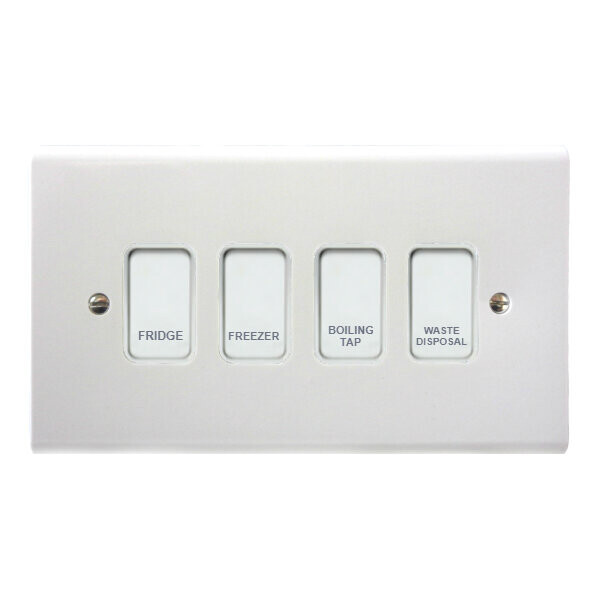 Deta Customised Grid Switch Kitchen Control Panel - 4 Gang (White) on OnBuy