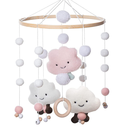 Mobile Baby Wind Chimes, Mobile Baby Girl, Mobile Baby Wood With Felt ...
