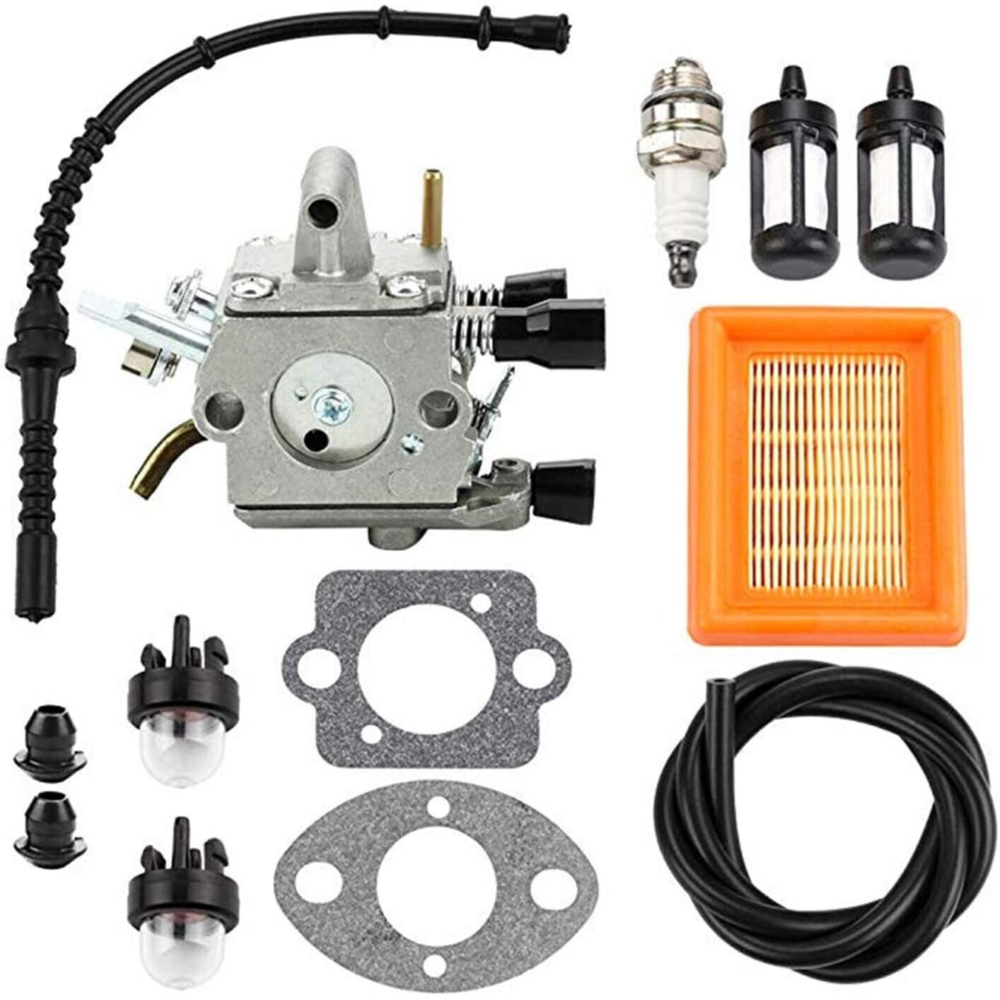 Carburetor Air Filter Primer Bulb Fuel Repower Kit Fit For Stihl Fs120 ...