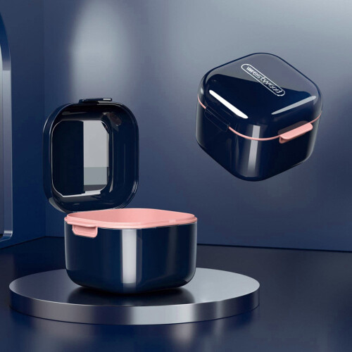 Denture Box With Strainer, Portable False Teeth Container, Hygienic ...