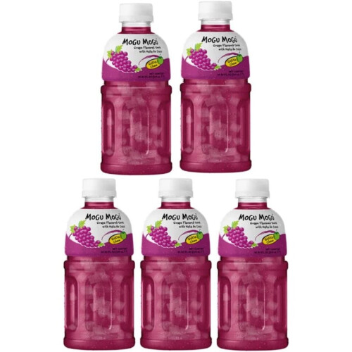 5 x 320ml Mogu Mogu Grape Flavoured Drink With Nata De Coco on OnBuy