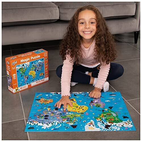 Galt, Magic Puzzle - World Map, Magic Puzzle, 50 piece Puzzle, Ages 4 ...