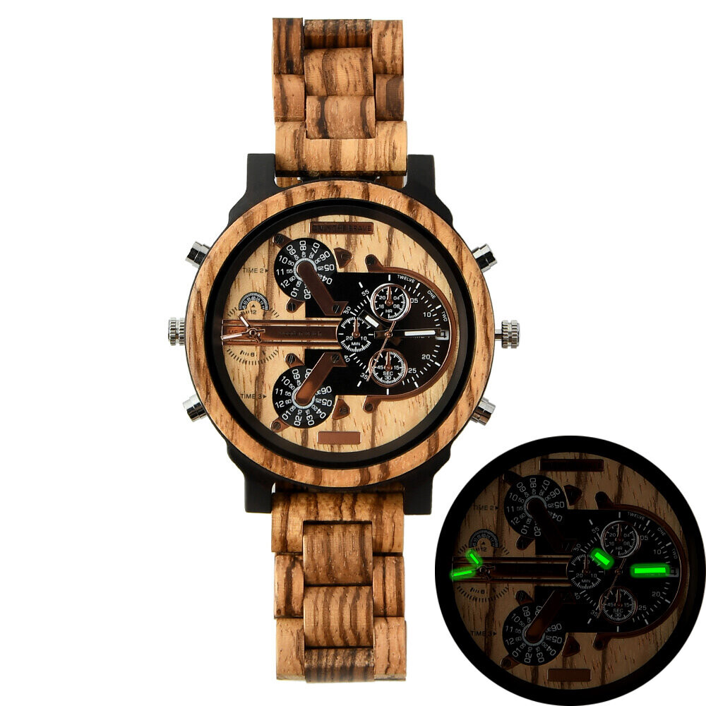 Rosewood Watch For Men Big Face Dial Mens Watches Quartz Wristwatches ...