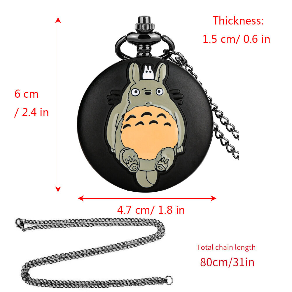 Totoro Anime Clock My Neighbor Totoro Figure Quartz Pocket Watch ...