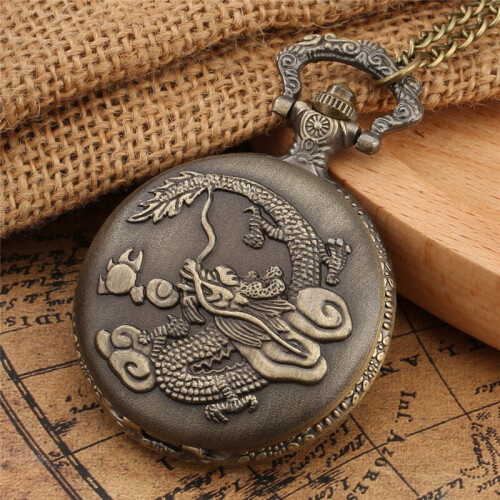 Retro Pocket Watch Traditional Chinese Zodiac Style 3D Retro Dragon ...
