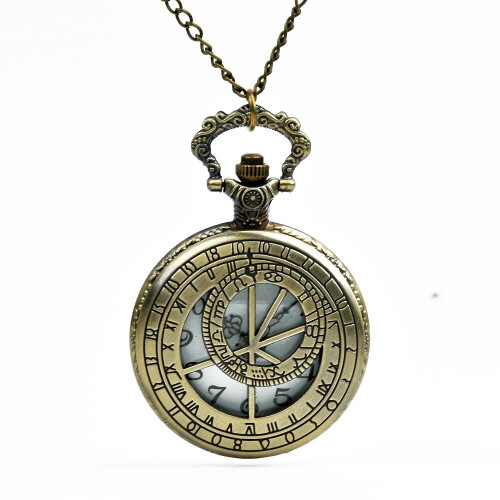 Golden Gear Bronze Pocket Watch Antique Hollow Greek Numerals Gift ...