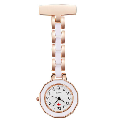 Nurses Watch Women Rose Silver Pin Clip-on Pocket Watch Hanging Brooch ...