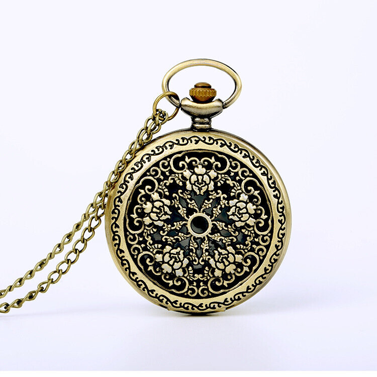 8076five golden flower hollow pocket watch Large pocket watch court ...