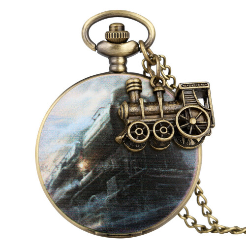 Retro Steam Train Pocket Watch with Accessories Men's Nostalgic ...