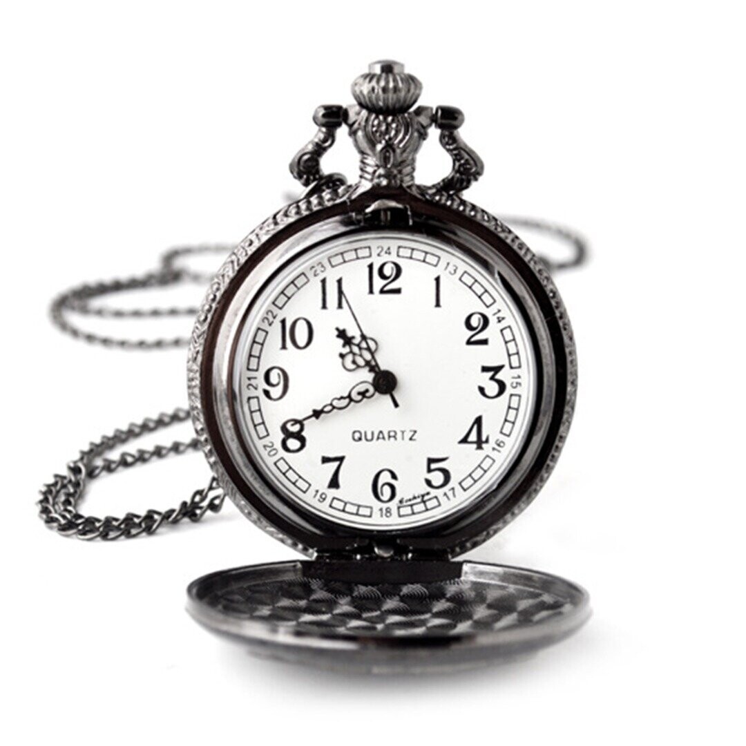 Vintage Gun Pocket Watch Charm Punk Digital Quartz Pocket Watch Men ...