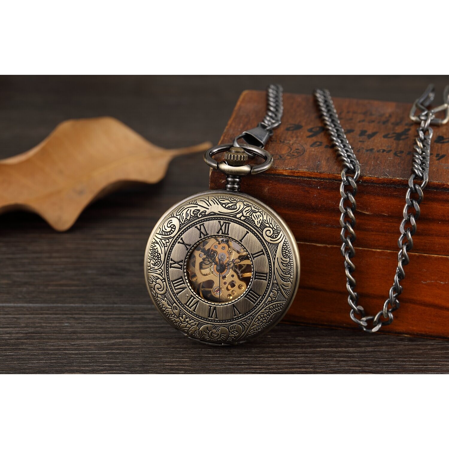 Vintage 2 Sides Open Case Mechanical Men Watches Double Face Roman Dial ...