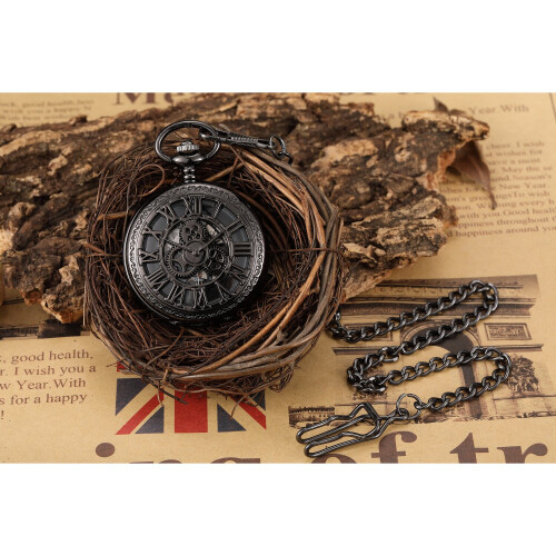 Vintage Silver Pocket Watch Mechanical Unisex Hand Wind Steampunk ...