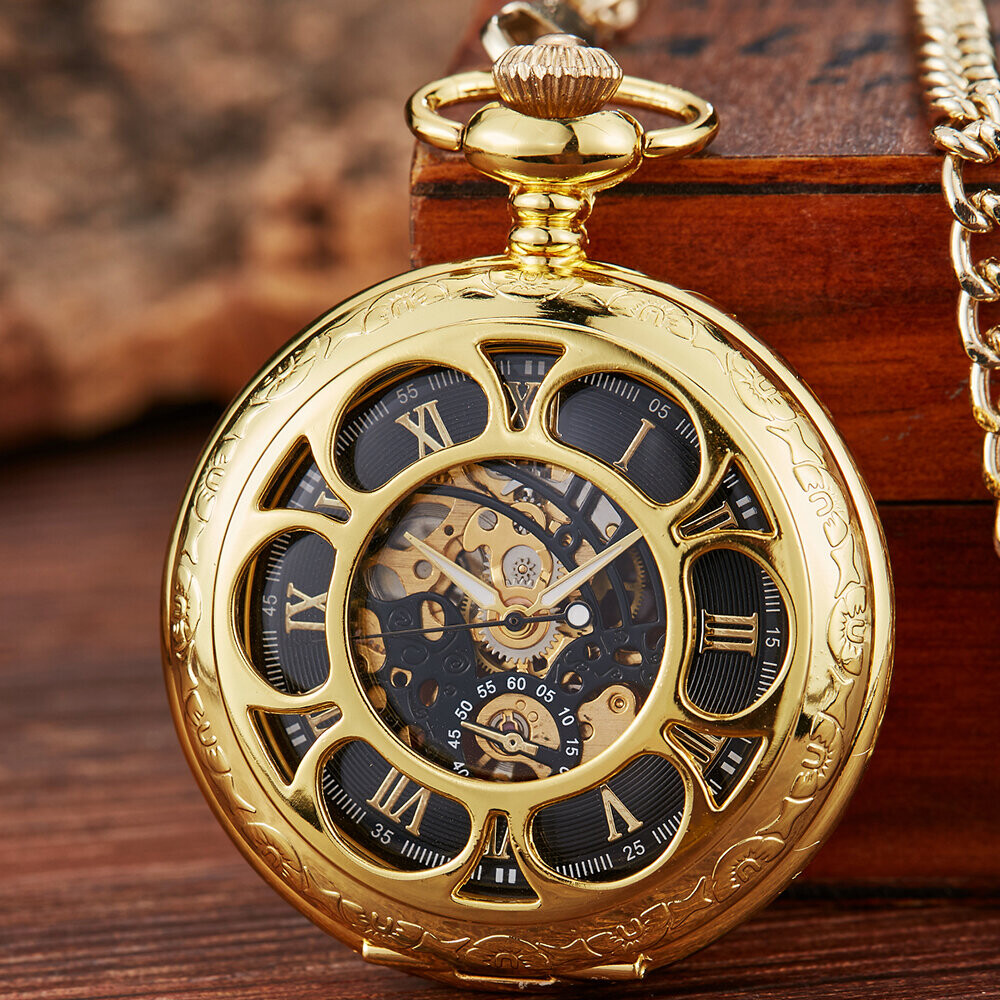 Wind Up pocket watches for men no steampunk pocket watch with chains ...
