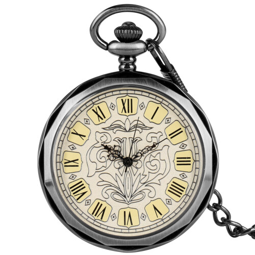 Practical Hand-winding Mechanical Pocket Watches Unique Flower Dial ...