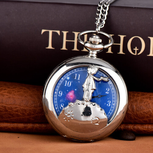 Silver pocket watch hollow red scarf Little Prince pocket watch Star ...