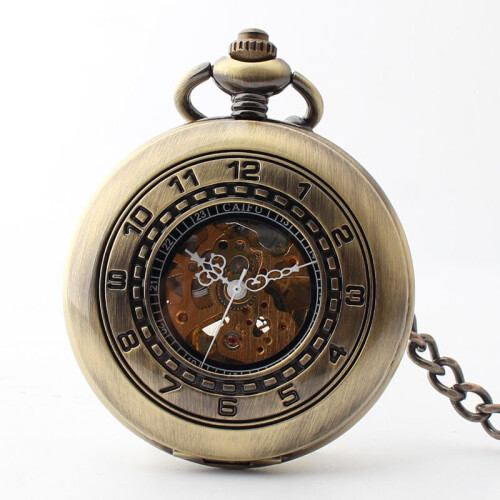 Arabic Numeral Display Clock Pocket Watches Mechanical Automatic Watch ...