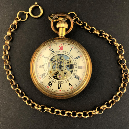 Antique Roman Numerals Display Hand Wind Mechanical Pocket Watch ...