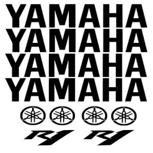 Yamaha R1 Sticker Set Vinyl Logo Stickers Gloss Black Different colours ...