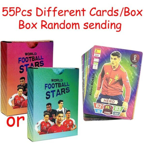 55Pcs/Box World Football Star Golden Cards Limited Signature Collection ...