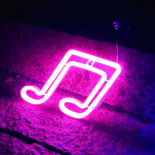 Music Note Neon Signs LED Neon Light USB or Battery Operated LED Neon ...