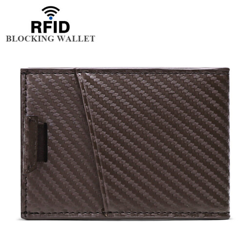 Rfid Carbon Fiber Leather Men Wallets Slim Thin Mini Bifold Clip Wallet ...