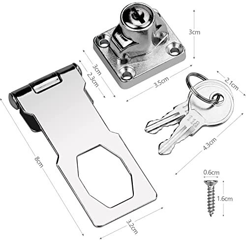 Keyed Lock Hasp 2pcs,90 Degree Hasp Lock Rotation Knob Metal Locking ...