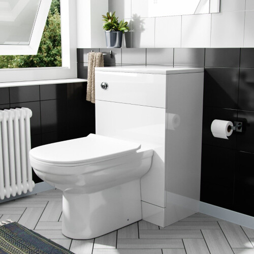 Modern Back To Wall Toilet Pan With Soft Close Seat WC Unit Bathroom ...