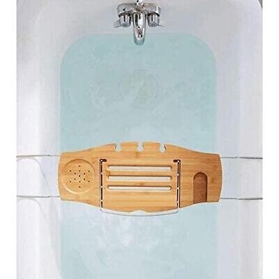 Bamboo Wood Bath Tub Rack Bathroom Shelf Tidy Tray Storage Caddy ...