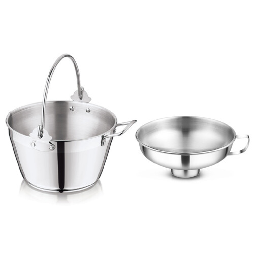 Penguin Home 5L Maslin Pan with 14cm Wide Neck Jam Funnel|Stainless ...