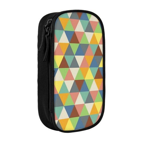 Pencil Case Hippy Triangles Pen Holder Box Pouch Bag with Double ...