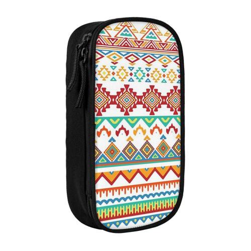 Pencil Case AFRICAN PRINT PATTERN Pen Holder Box Pouch Bag with Double ...