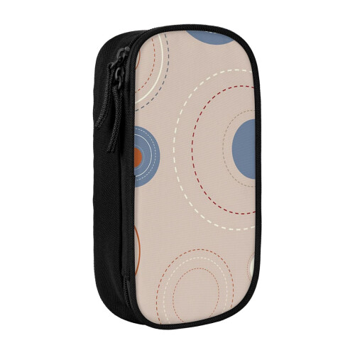 Pencil Case Retro Circles Pattern Graphic. Seamless Geometric Pen ...