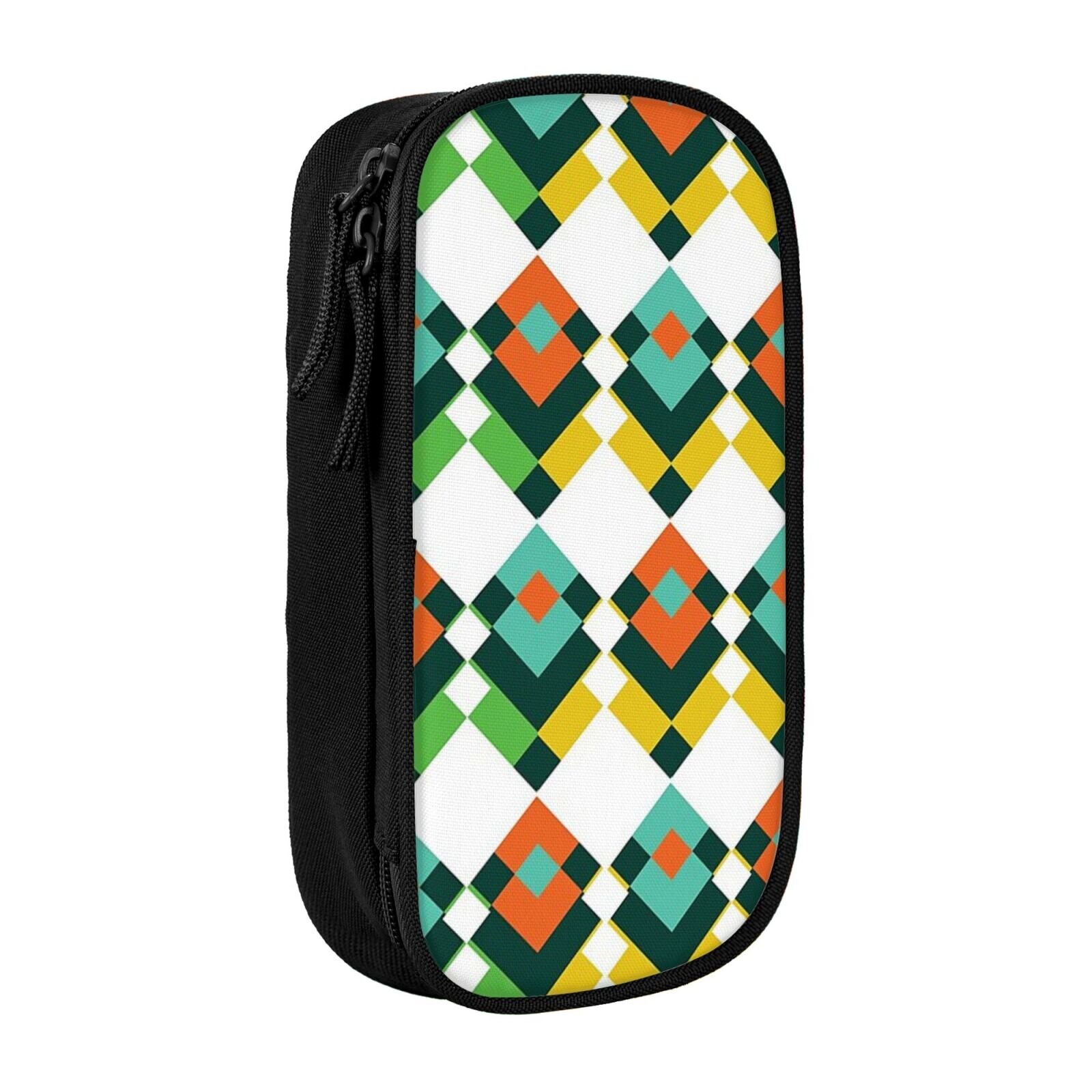 Pencil Case Diamond Pattern Pen Holder Box Pouch Bag with Double ...