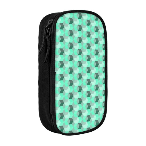 Pencil Case Seamless 3D Cube Pattern 11 Pen Holder Box Pouch Bag with ...