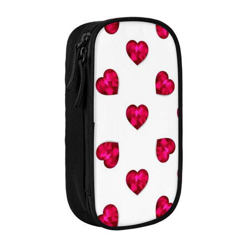 Pencil Case Heart Seamless Patterns Pen Holder Box Pouch Bag with ...