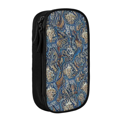 Pencil Case Repeating Pattern Pen Holder Box Pouch Bag with Double ...