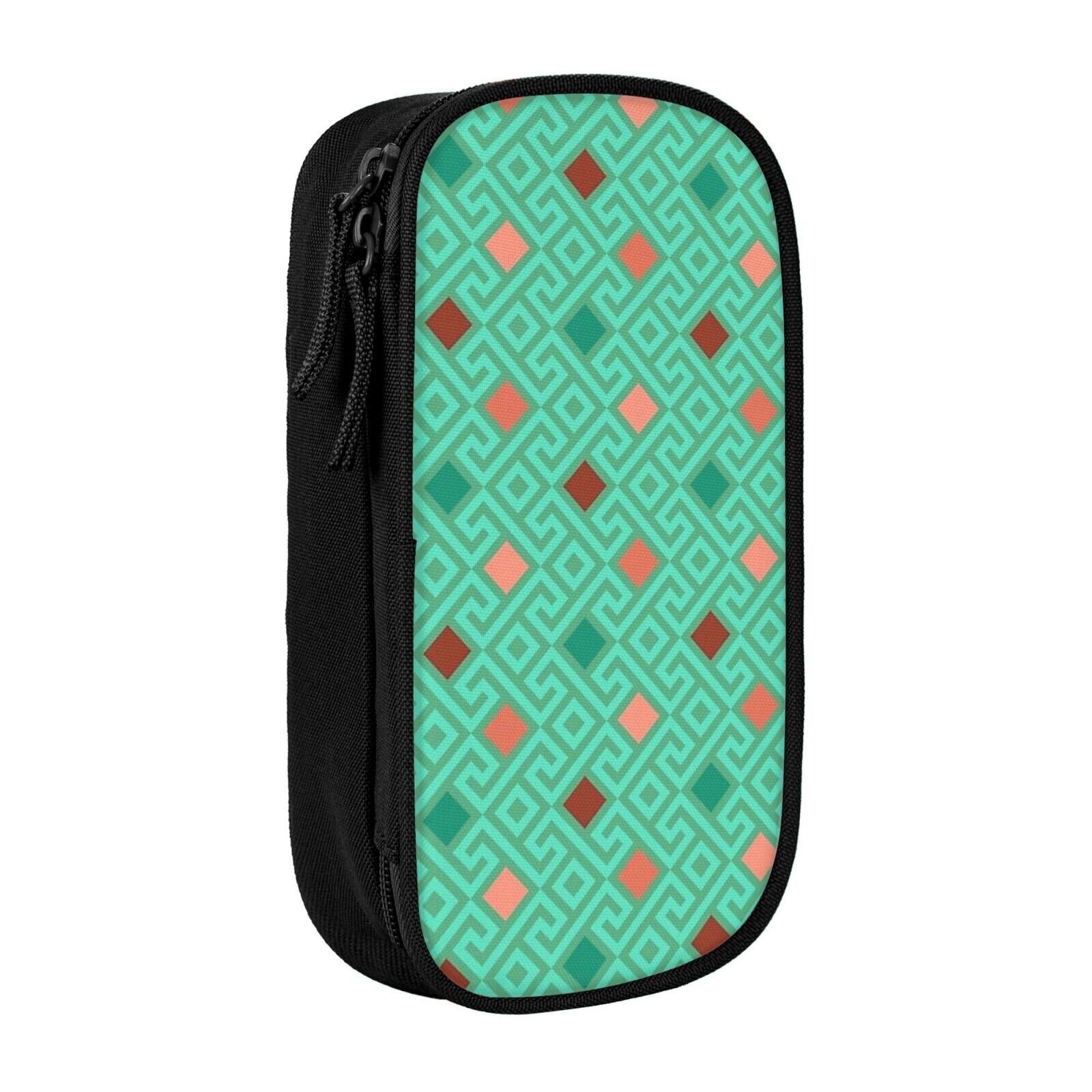 Pencil Case Green Greck Seamless Pattern Pen Holder Box Pouch Bag with ...